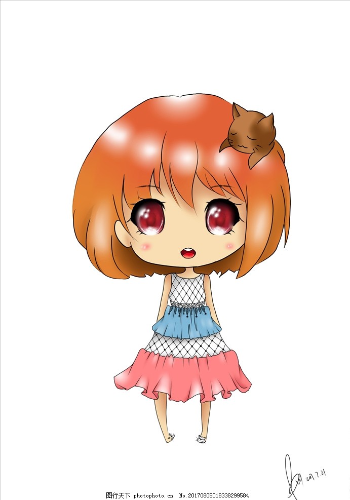 卡通小女孩图片_动漫卡通_插画绘画-图行天下素材网