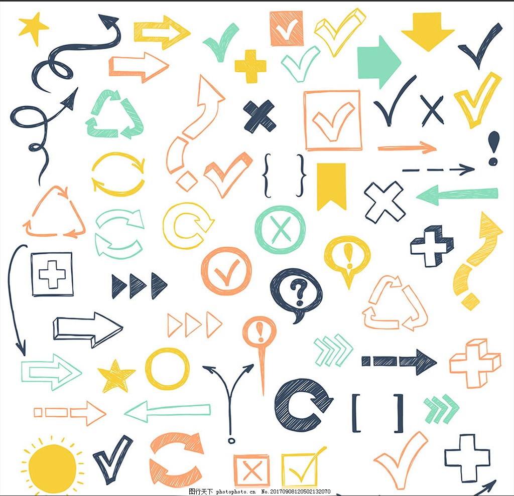 彩色箭头图标矢量素材图片_图标元素_设计元素-图行天下素材网
